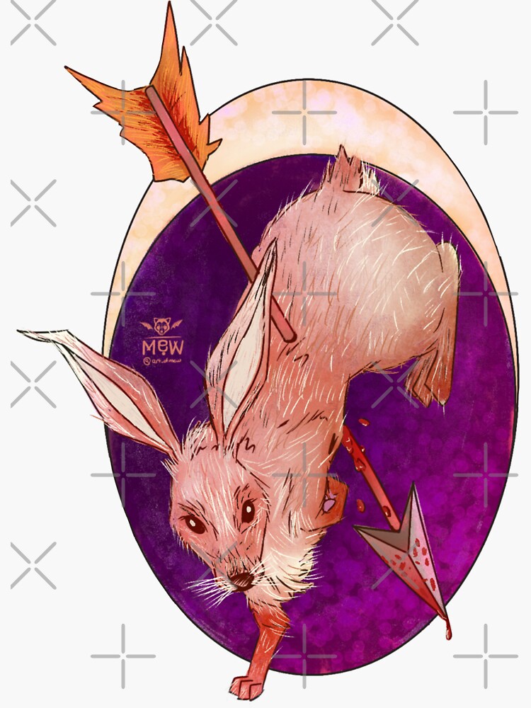"Violet Rabbit Artemis Series" Sticker for Sale by artofmew | Redbubble