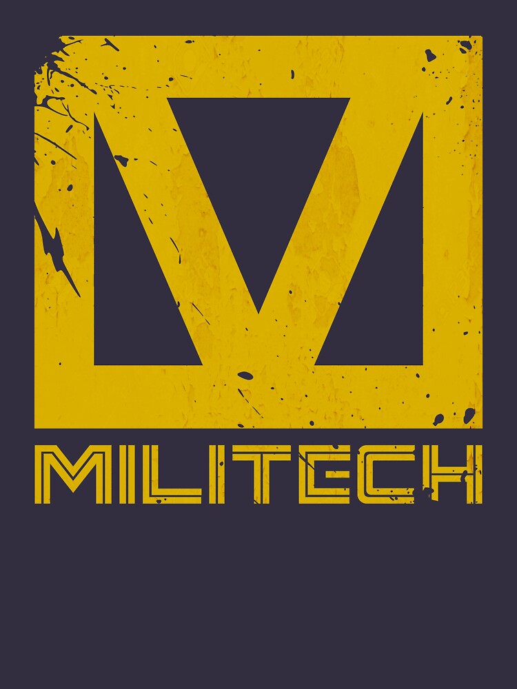 "Cyberpunk Militech Logo - Worn" T-shirt for Sale by Reds94 | Redbubble ...