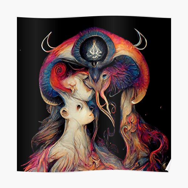Póster «Arte abstracto Baphomet Dualidad gnóstica, Yin y Yang, Taoísmo ...