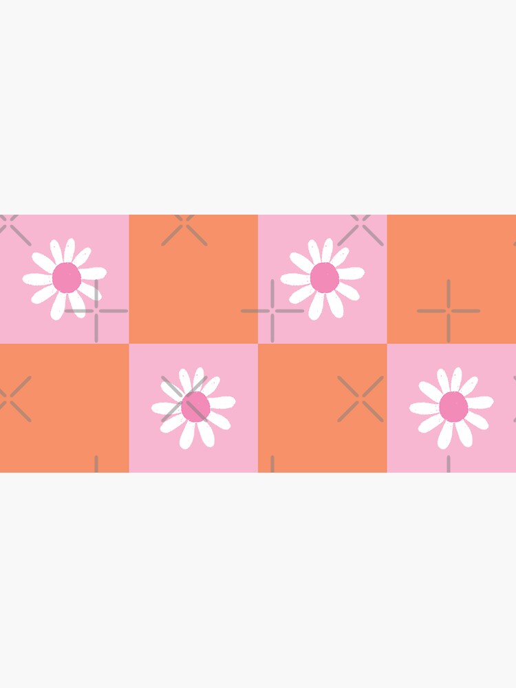 "Daisy Checkered Pattern in Bright Pink and Coral" Sticker for Sale by ...