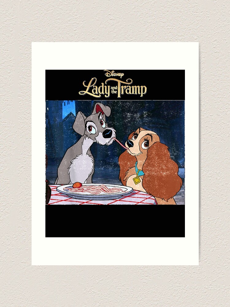 "Lady And The Tramp Iconic Scene Logo " Art Print for Sale by ...