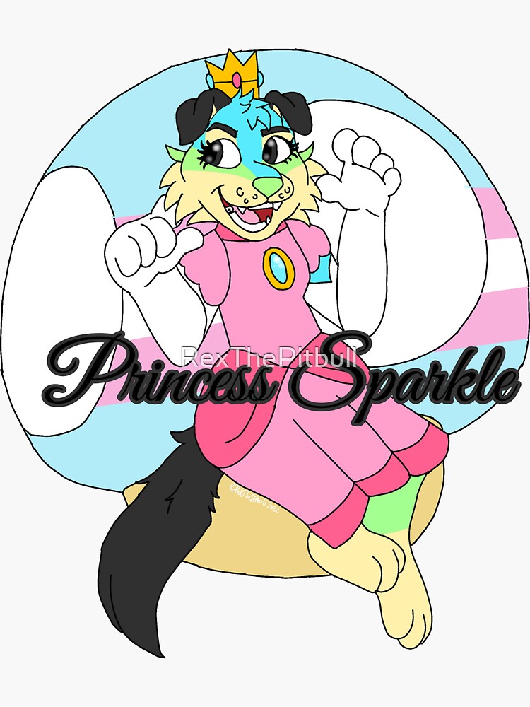 "Princess Sparkle option 2" Sticker for Sale by RexThePitbull | Redbubble