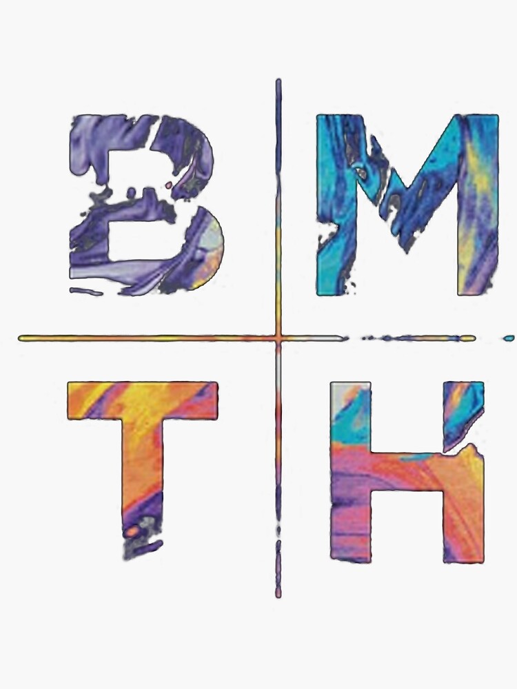 "bmth colorful logo" Sticker for Sale by kansateSane | Redbubble