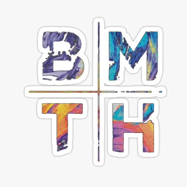 "bmth colorful logo" Sticker for Sale by kansateSane | Redbubble