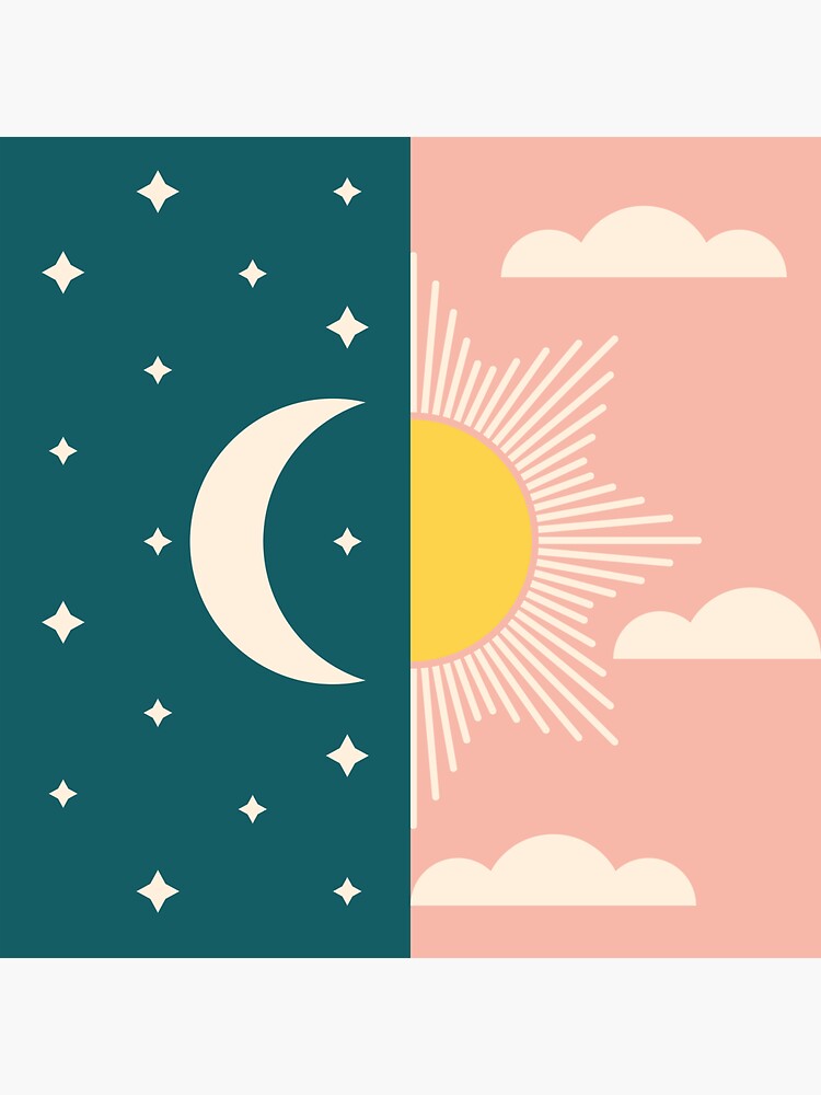 "Opposites (Sun and Moon)" Sticker for Sale by AleR-G | Redbubble