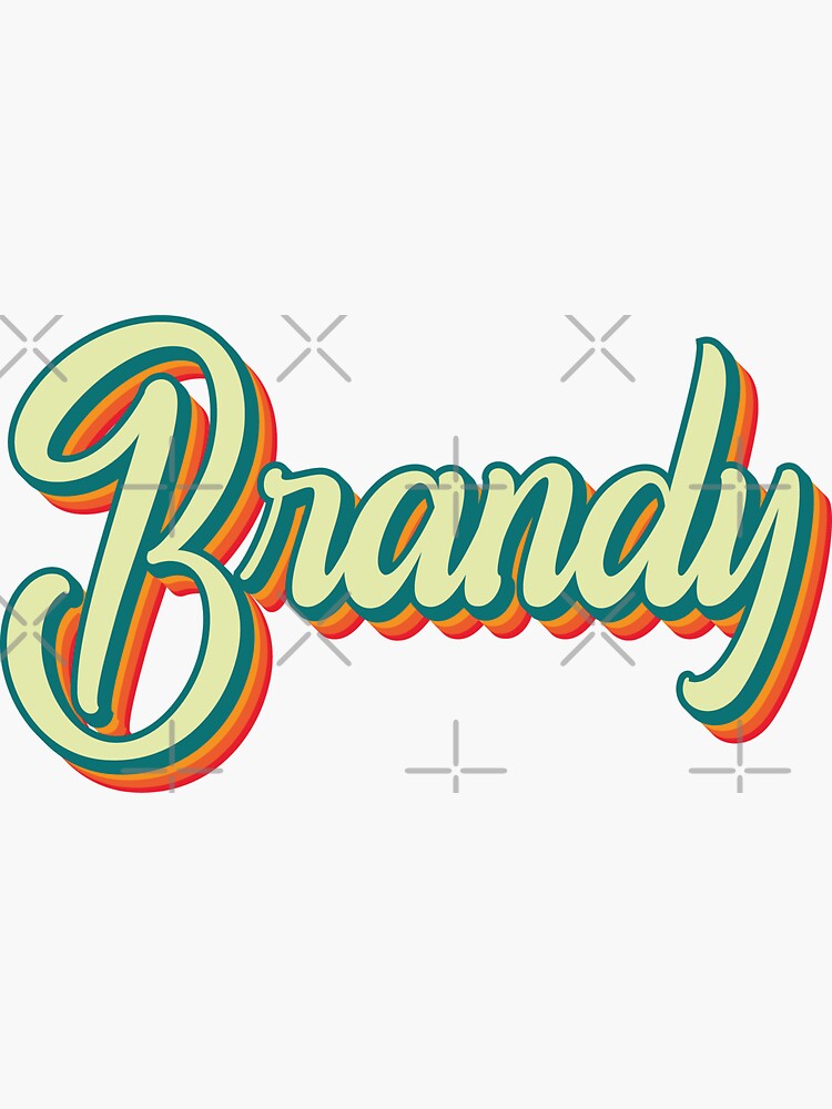 "Brandy Name Label in retro color" Sticker for Sale by MasterCoShop ...