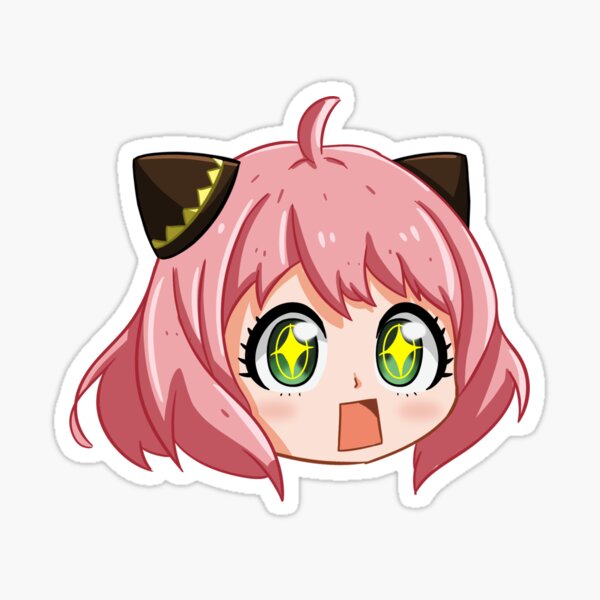 "Anya Forger Head Only (2) - SPYxFAMILY Chibi ver" Sticker for Sale by ...