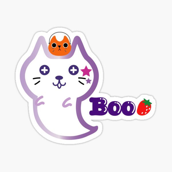 "Boo Berry Cat++" Sticker for Sale by mochigracias | Redbubble