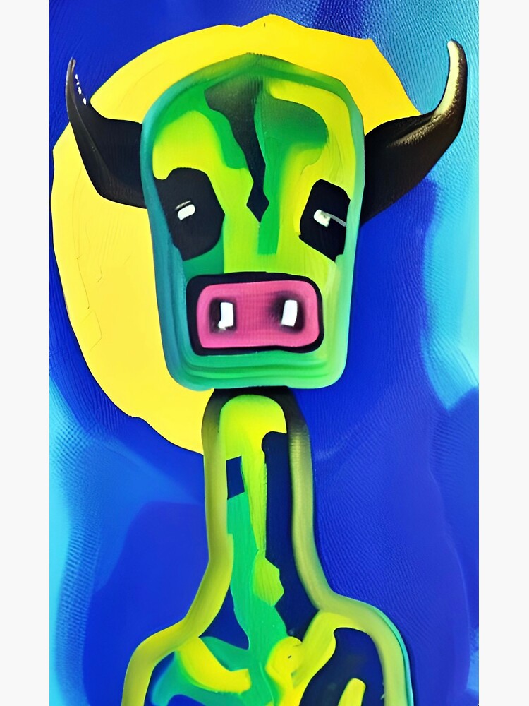 "Alien Cow" Sticker for Sale by GouacheGal | Redbubble