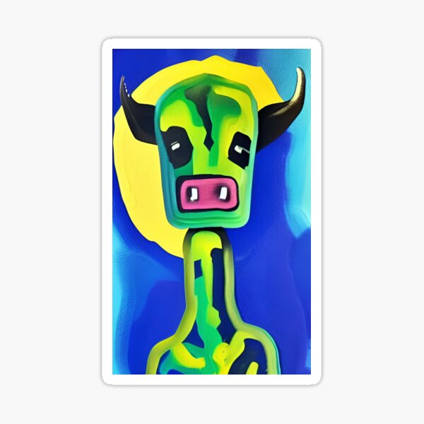 "Alien Cow" Sticker for Sale by GouacheGal | Redbubble