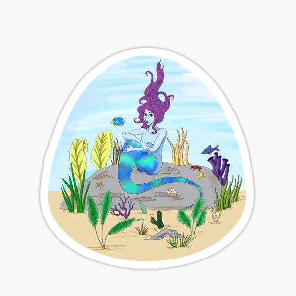 "Sea Serpent Mermaid " Sticker for Sale by DammiDuck | Redbubble