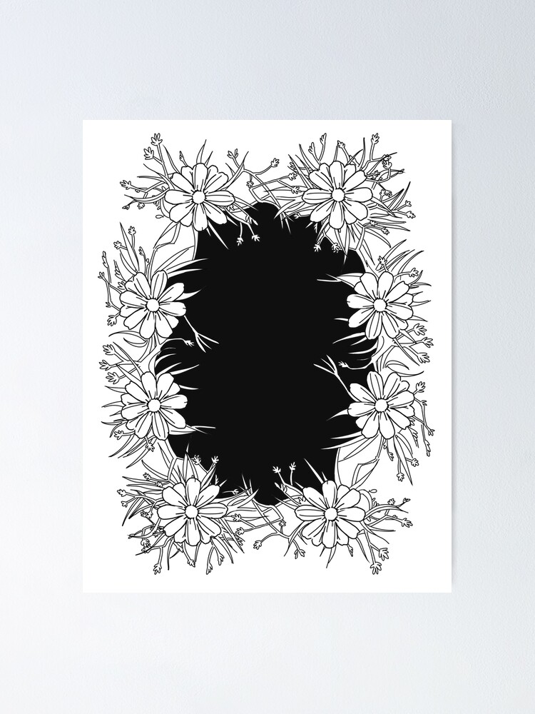 "Daisy Chain Illustration, Floral Design, Flower Line Art" Poster for ...