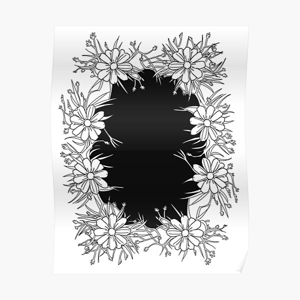 "Daisy Chain Illustration, Floral Design, Flower Line Art" Poster for ...