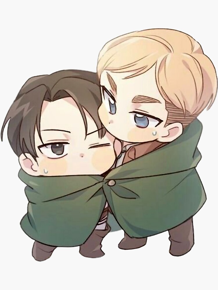 "Levi x Erwin Chibi AOT" Sticker for Sale by KimberlyWeeb | Redbubble