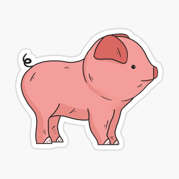 "Cute Pink Cartoon Piglet" Sticker for Sale by NovaLion24 | Redbubble