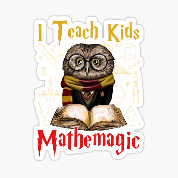 Pegatina «Enseño a los niños Mathemagic Profesor de matemáticas Regreso ...