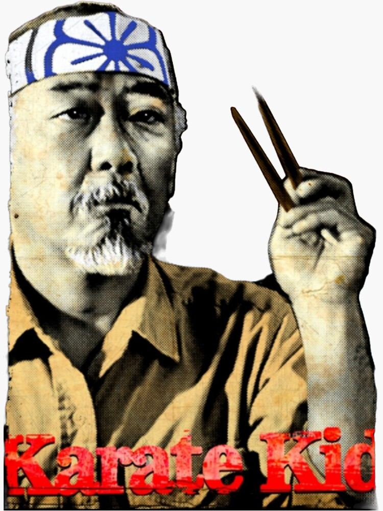"Mr. Miyagi - The Karate Kid" Sticker for Sale by mitchellcowart ...