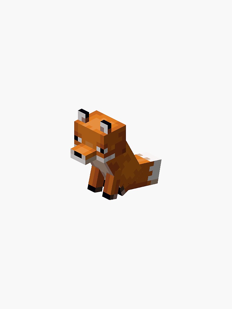 "minecraft fox cute" Sticker for Sale by trinity-bt | Redbubble