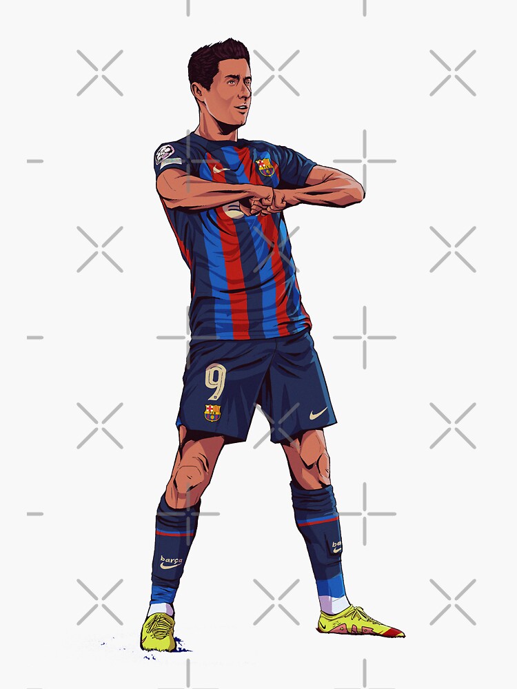 "Lewandowski Illustration Art" Sticker for Sale by cartmaxx2 | Redbubble
