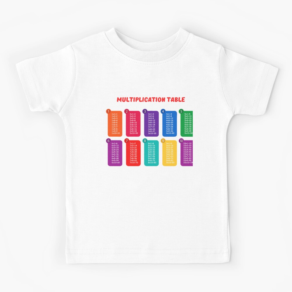 "Multiplication table" Kids T-Shirt for Sale by DrawingAndText | Redbubble
