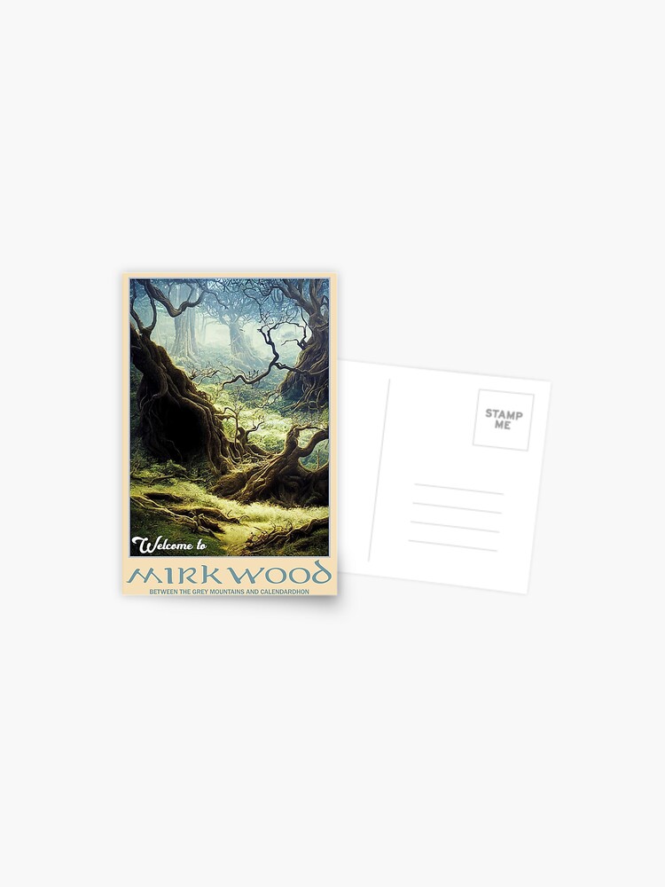 "Retro Poster to Visit the Dark Forest" Postcard for Sale by aejae ...