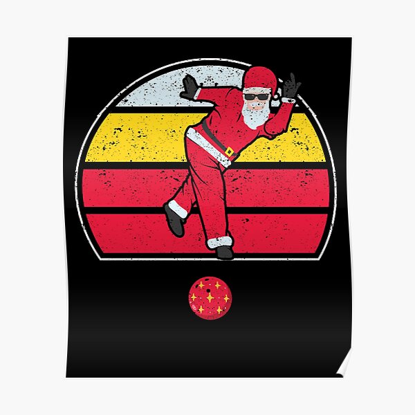 "Santa Claus plays bowling team player" Poster for Sale by Yanyo ...