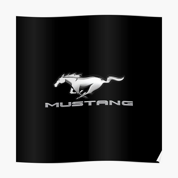 "silver ford horse mustang logo" Poster for Sale by eleaburrows8 ...