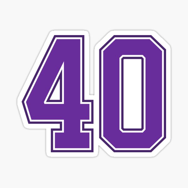 "Purple Number 40 lucky sports jersey forty" Sticker for Sale by ...