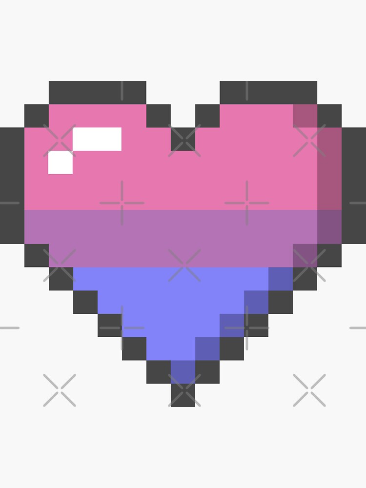 "Bisexual Pixelated Video Game Heart Pride" Sticker for Sale by Gay ...