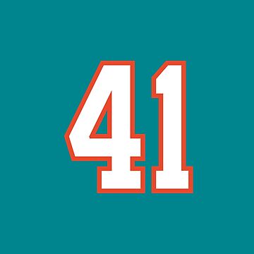 "Sports Number 41, white orange color lucky sport forty one" Art Print ...