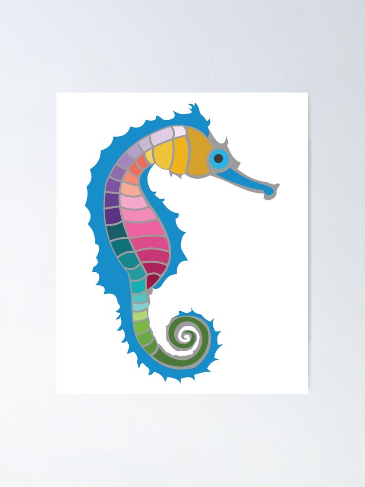 "Rainbow Seahorse" Poster by evisionarts | Redbubble