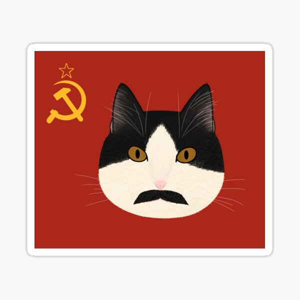 "Meowseph Stalin" Sticker for Sale by BluebellPainter | Redbubble