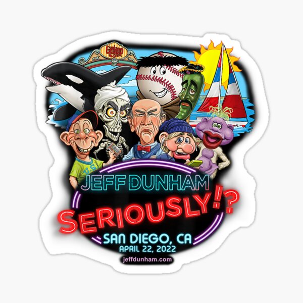 "Jeff Dunham San Diego, CA (2022)" Sticker for Sale by lypyvike | Redbubble