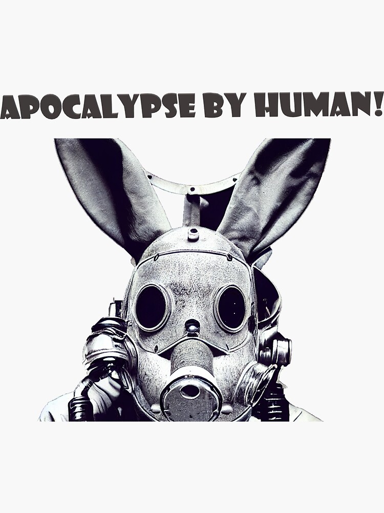 "Apocalypse by human - rabbit!" Sticker for Sale by Maniock | Redbubble