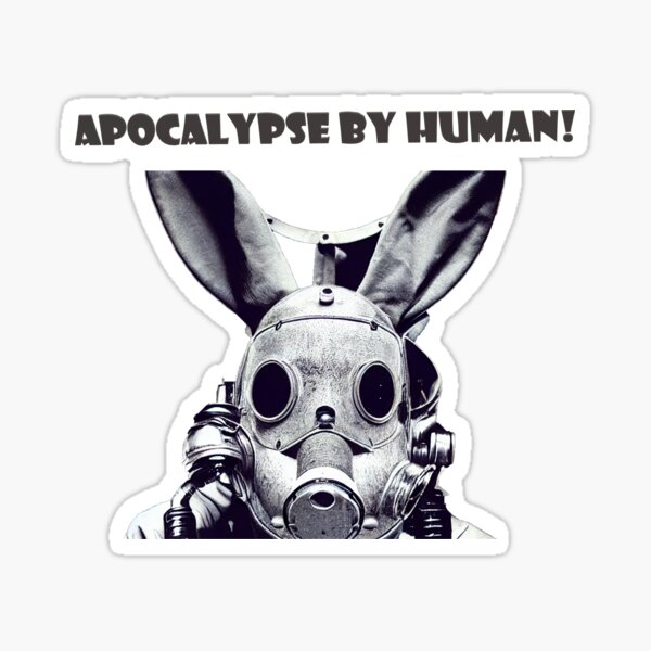 "Apocalypse by human - rabbit!" Sticker for Sale by Maniock | Redbubble