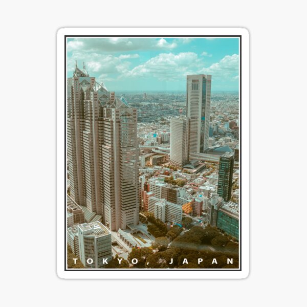 "Tokyo, Japan Cityscape" Sticker for Sale by Voyage-Lover | Redbubble