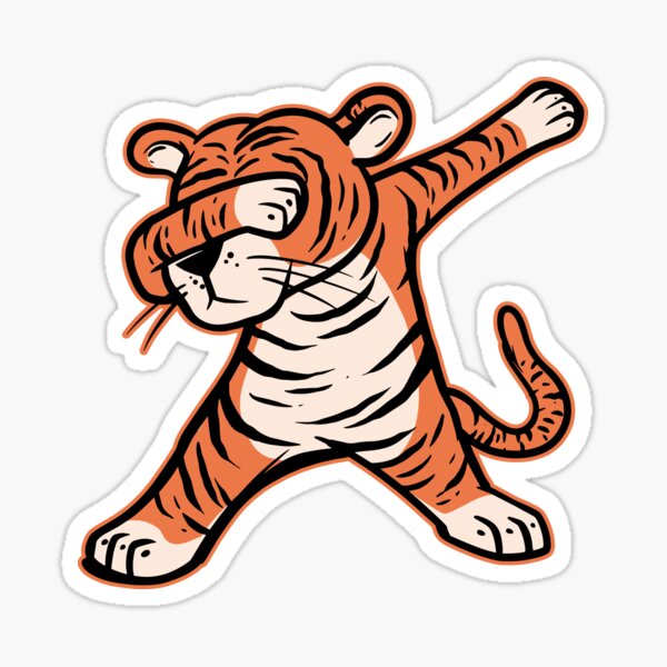 "Dabbing Tiger Football Mascot" Sticker for Sale by Amineangx | Redbubble