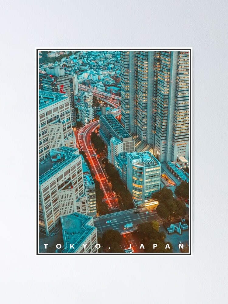 "Tokyo, Japan Evening Cityscape" Poster for Sale by Voyage-Lover ...