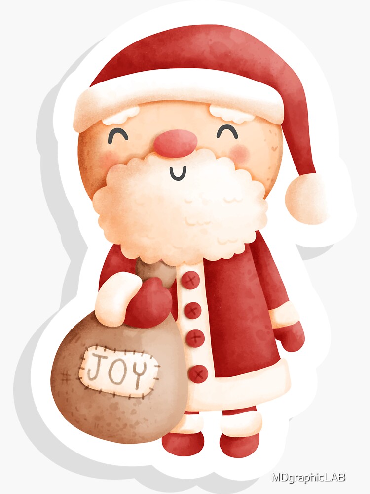 "Merry Christmas Santa Sticker" Sticker for Sale by MDgraphicLAB ...