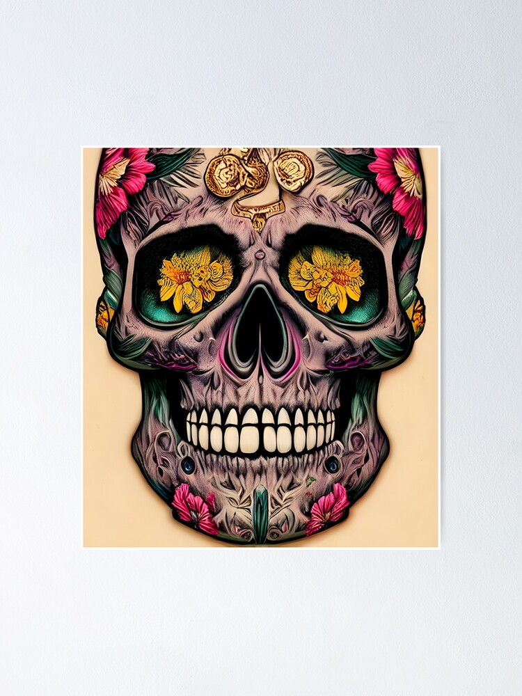 "Catrina portrait, Mexican skull, beautiful, digital art" Poster for ...
