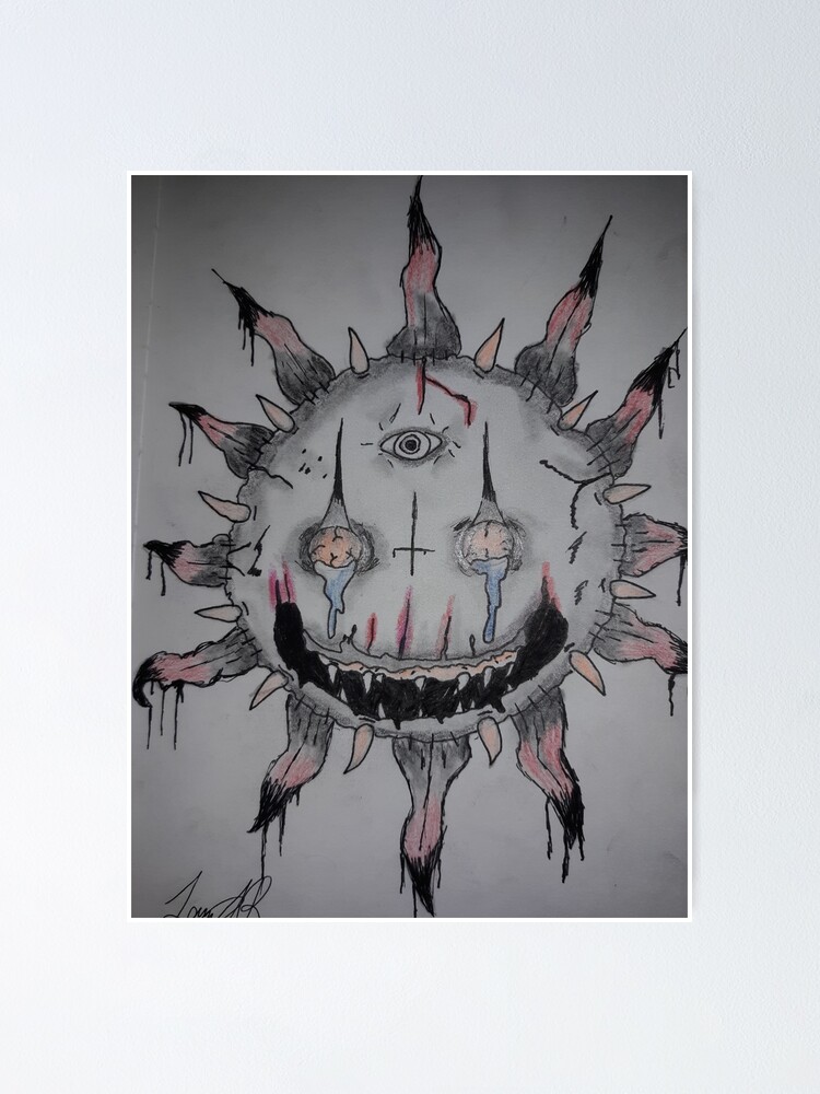 "hand drawn evil soon with separate evil moon product. hand drawn ...