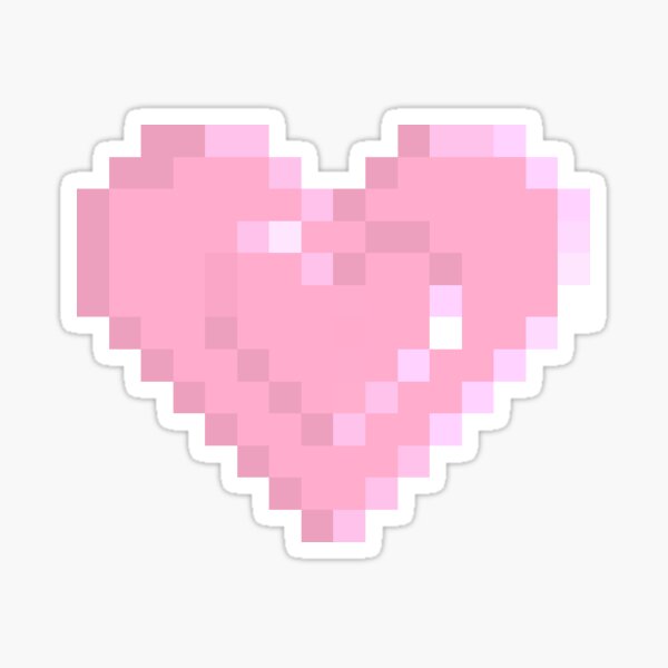 "Pink Pixel Heart" Sticker for Sale by pixel-chick | Redbubble