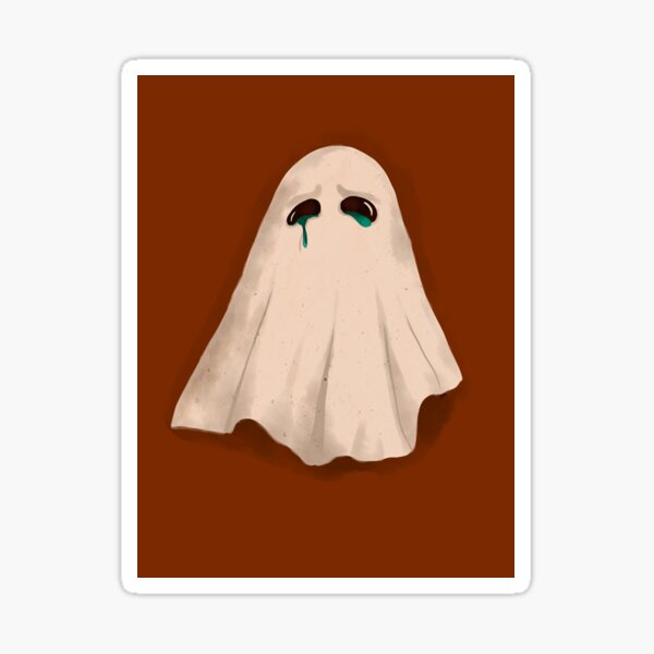 "Having a rough day (Sad Ghost)" Sticker for Sale by alieann | Redbubble