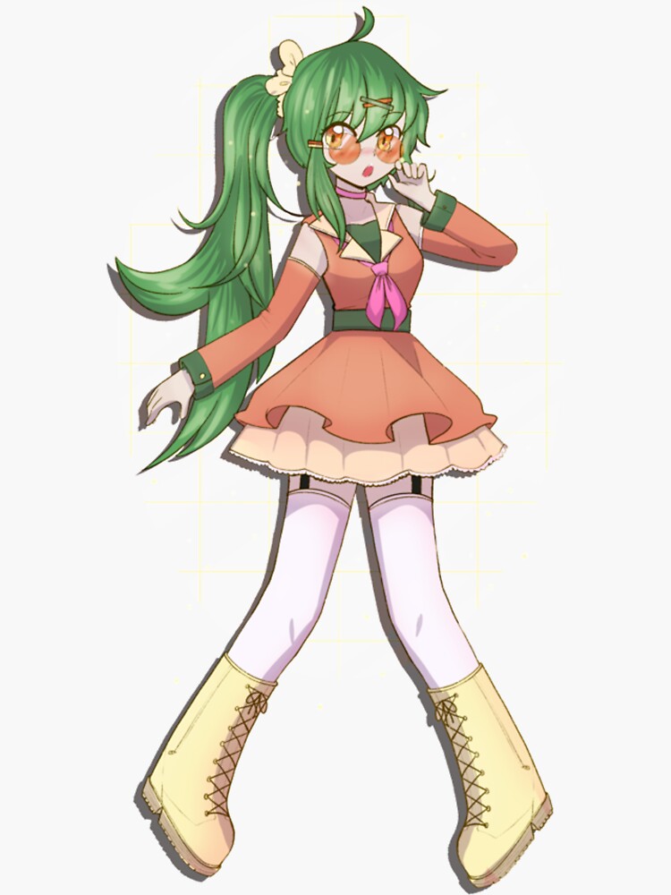 Green Hair Anime Girl Sticker For Sale By Palmmurrdg Redbubble
