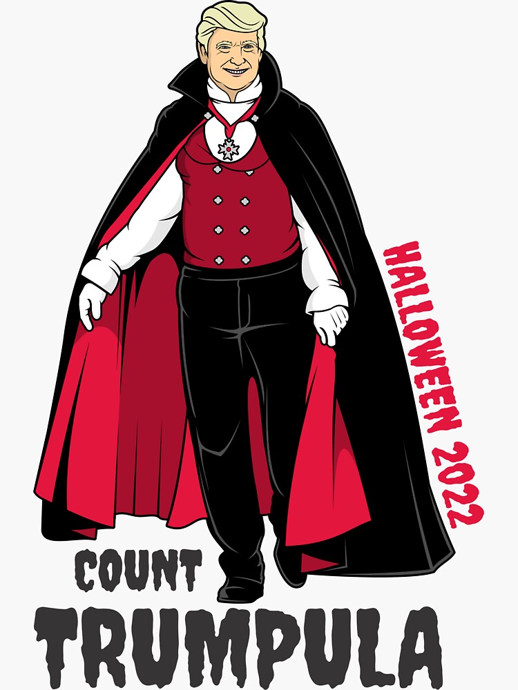 "Funny Trump Halloween Sticker Halloween 2022 Dracula Trumpula Sticker ...
