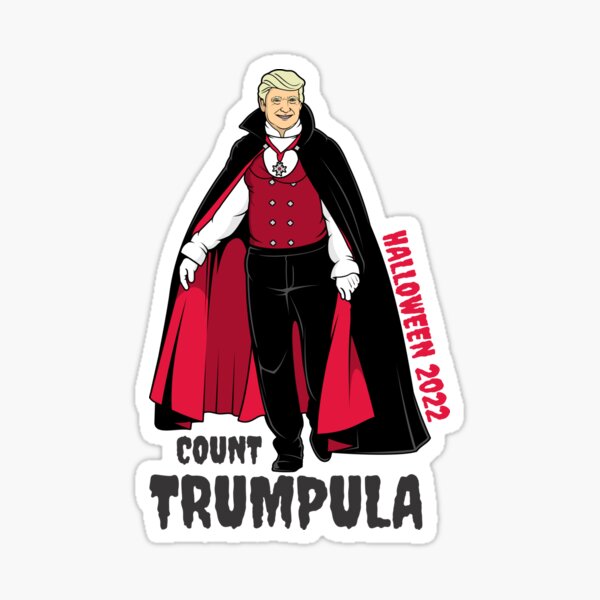 "Funny Trump Halloween Sticker Halloween 2022 Dracula Trumpula Sticker ...