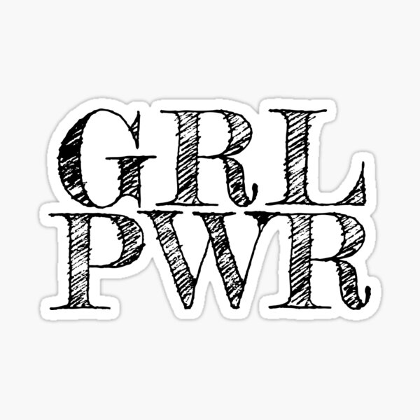 "GRL PWR girl power" Sticker for Sale by MadEDesigns | Redbubble