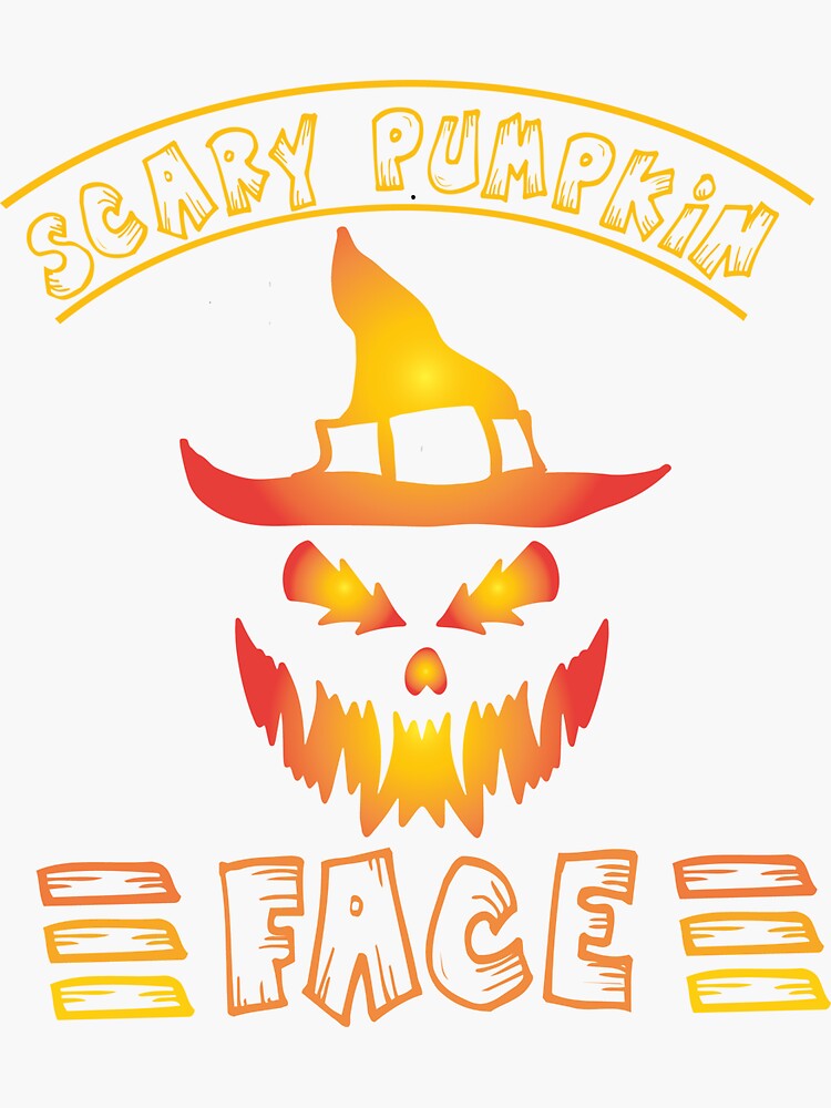 "halloween scary evil pumpkin funny pumpkin head face" Sticker for Sale ...