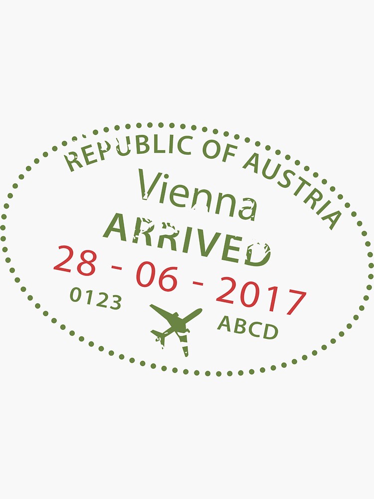 "Austria, Vienna - Passport Stamp" Sticker for Sale by Sejmen | Redbubble