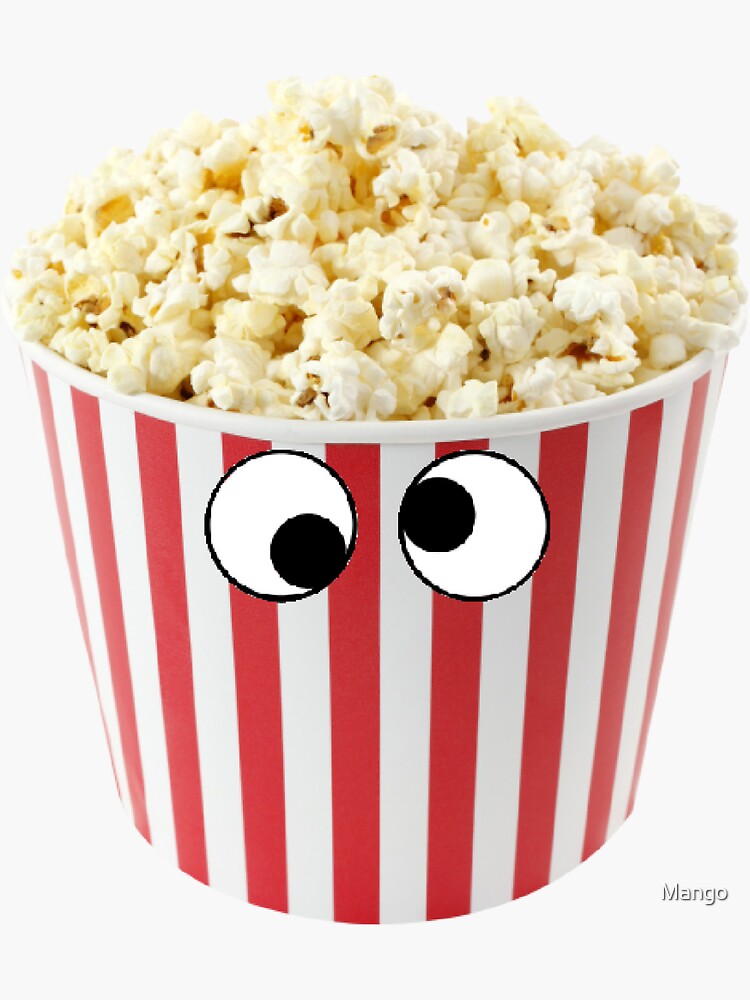 "Popcorn With Eyes" Sticker for Sale by Mango | Redbubble